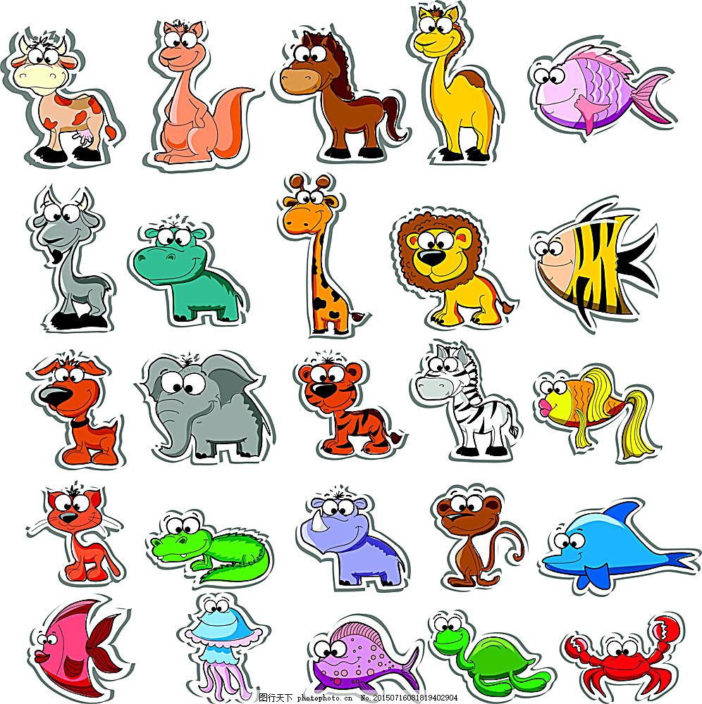 卡通动物图片_动漫卡通_插画绘画-图行天下素材网